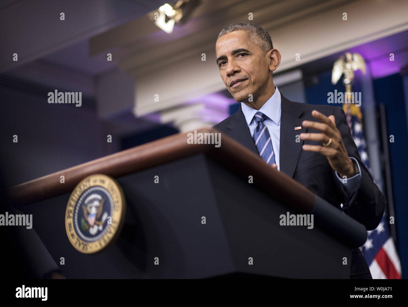President Barack Obama speaks during his year end press conference at ...