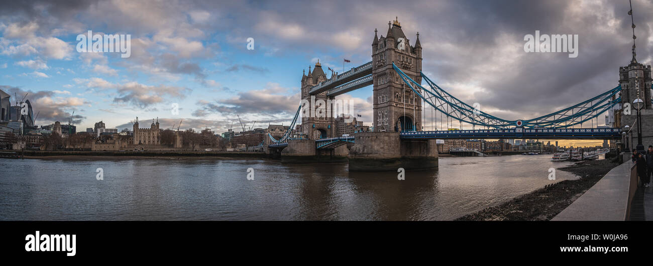 LONDON, ENGLAND, DECEMBER 10th, 2018: Tower Bridge in London, the UK ...