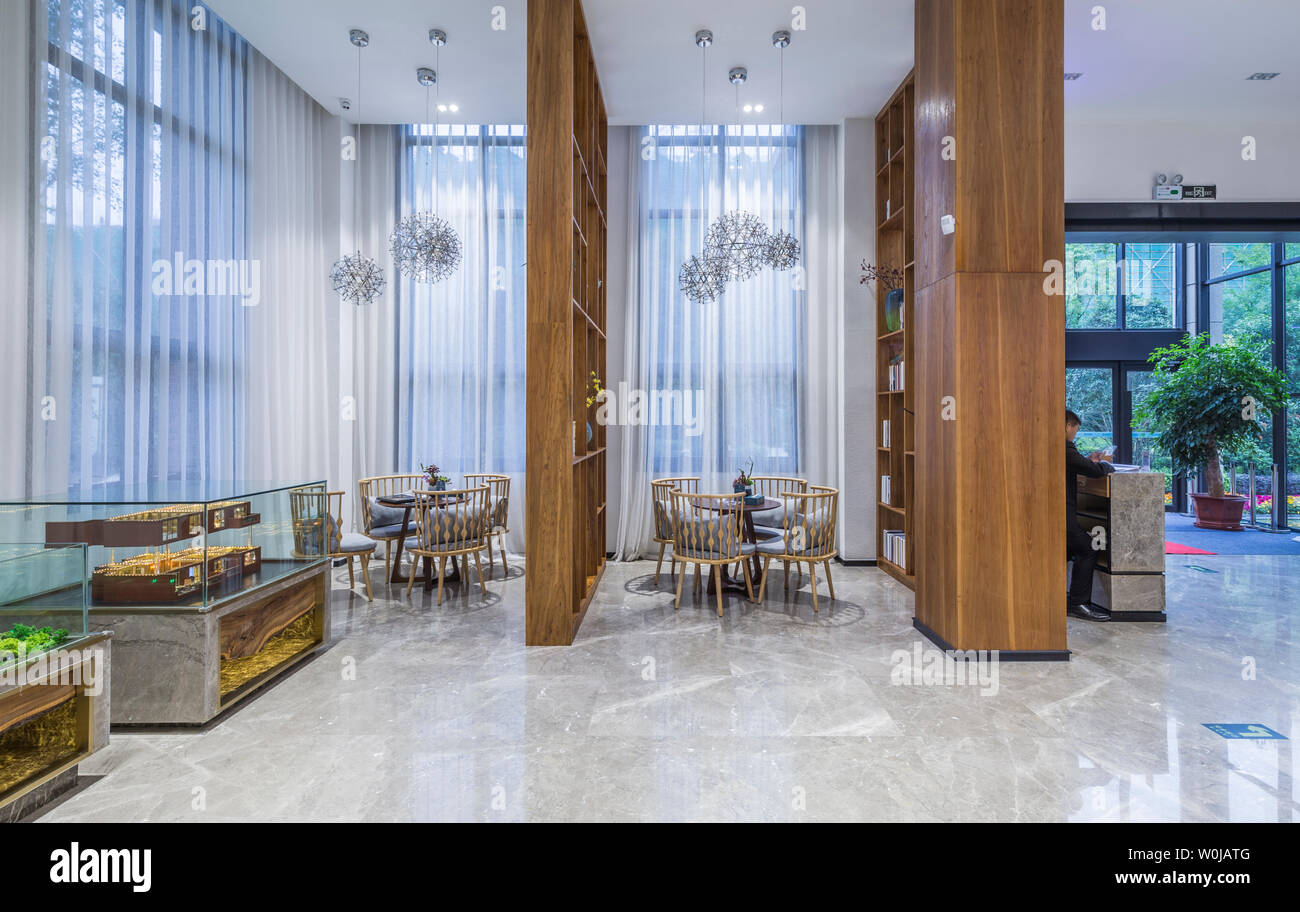 Design of interior design space of model room in modern living room ...