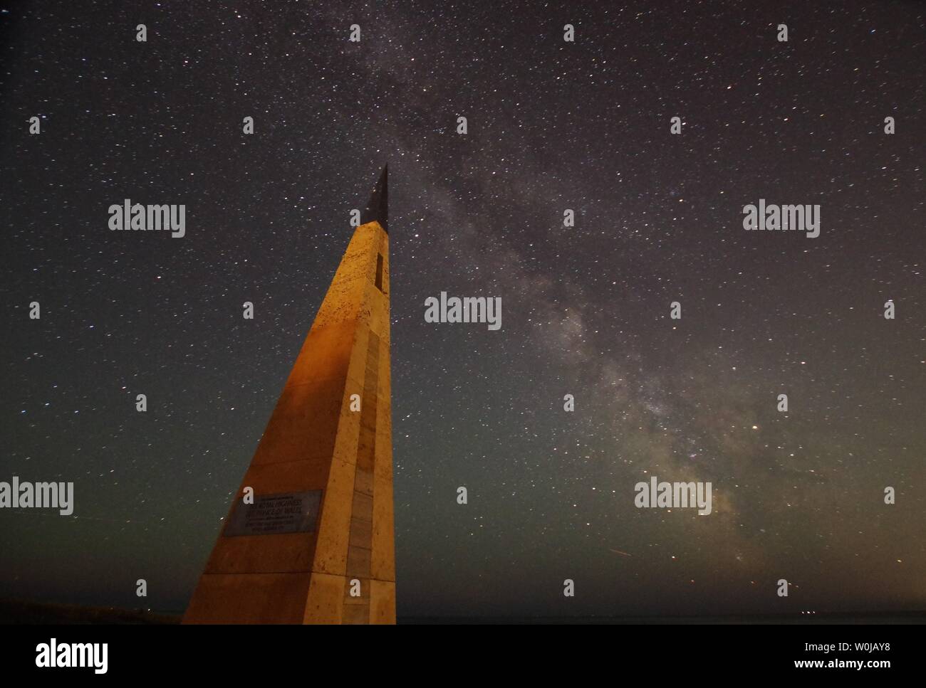 Geoneedle at Orcombe Point beneath the Milky Way Galaxy of a Summer ...