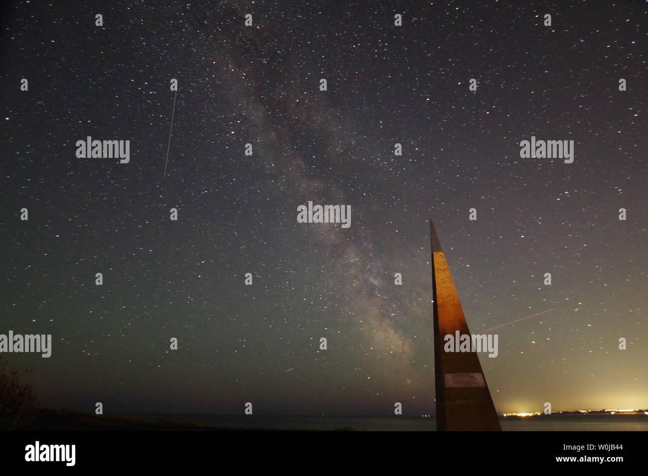 Geoneedle at Orcombe Point beneath the Milky Way Galaxy of a Summer ...