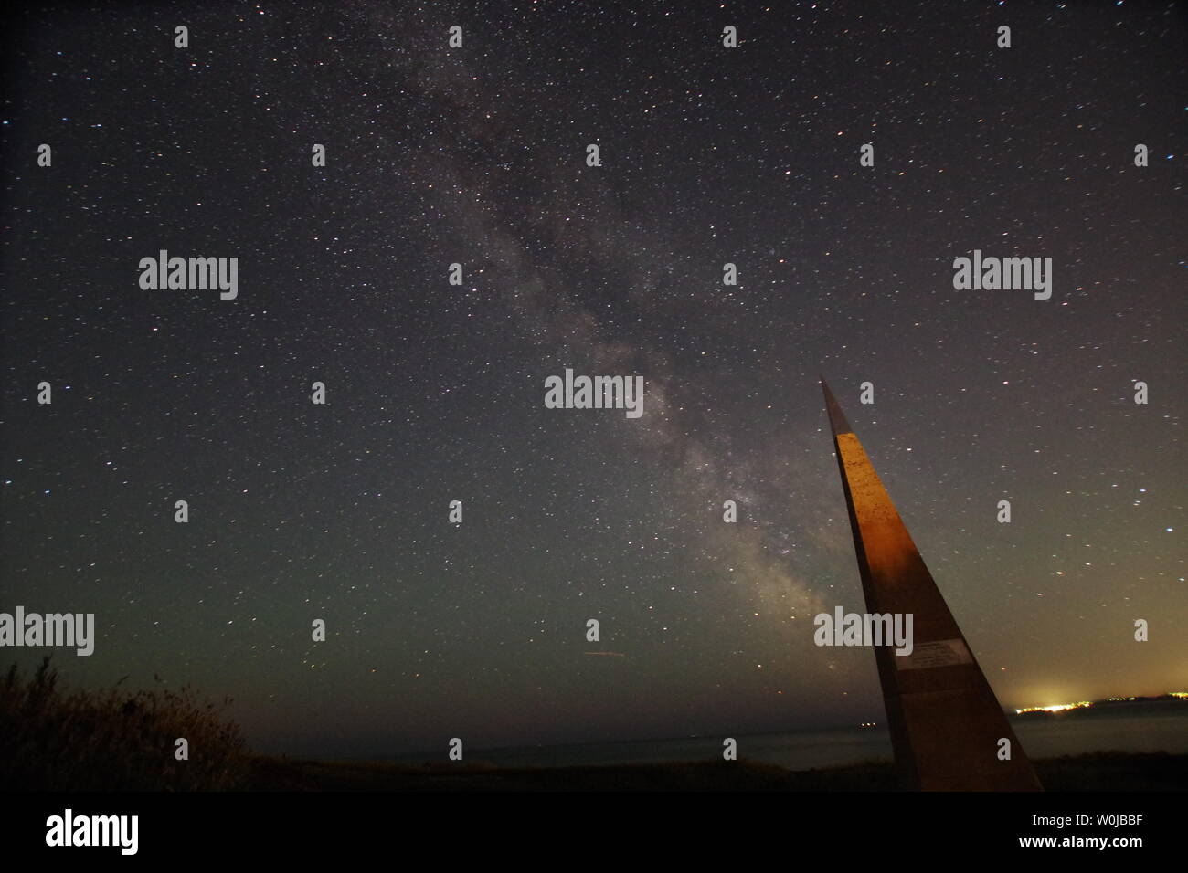 Geoneedle at Orcombe Point beneath the Milky Way Galaxy of a Summer ...