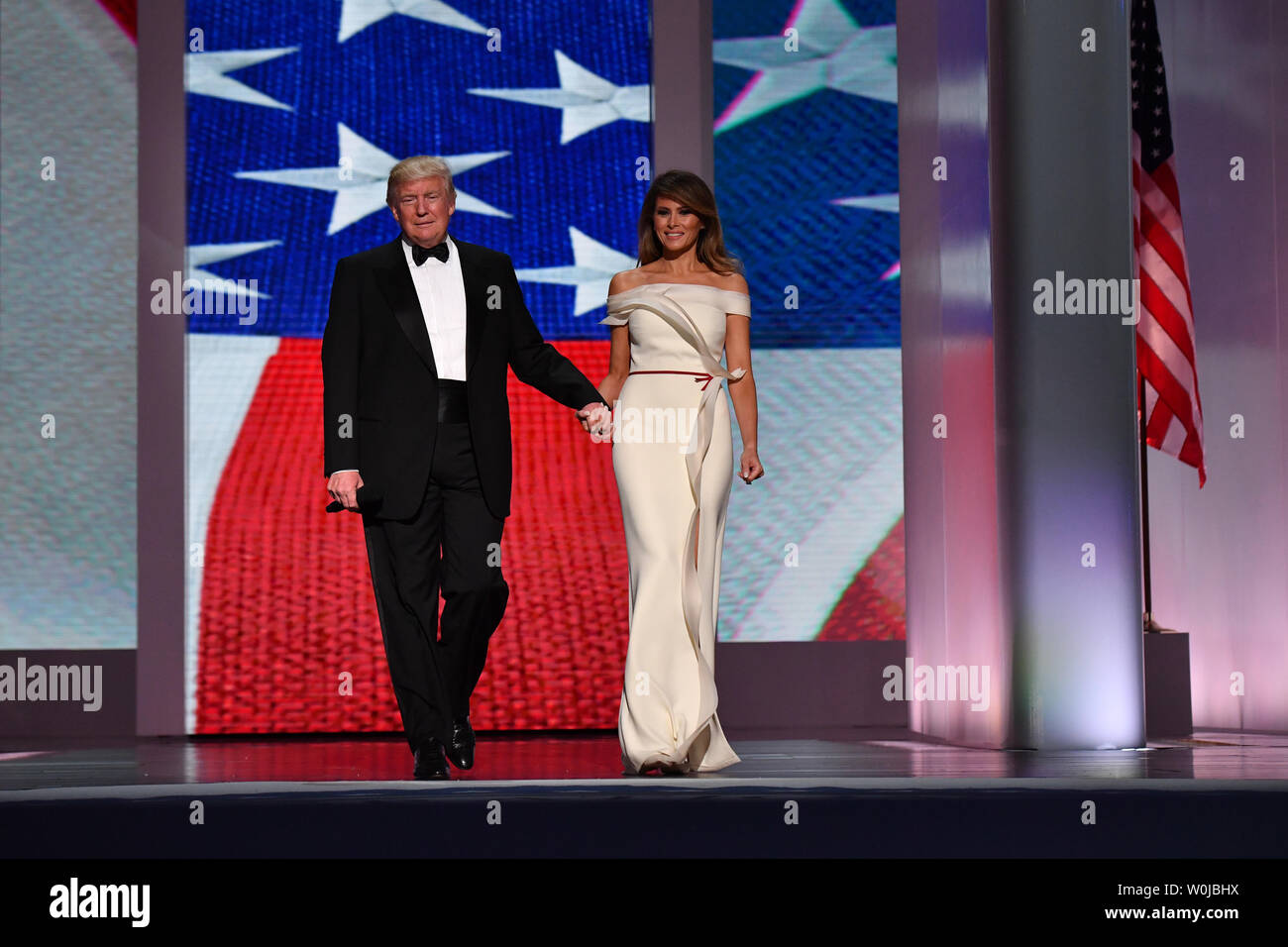 President Donald Trump and First Lady Melania Trump arrive at the ...