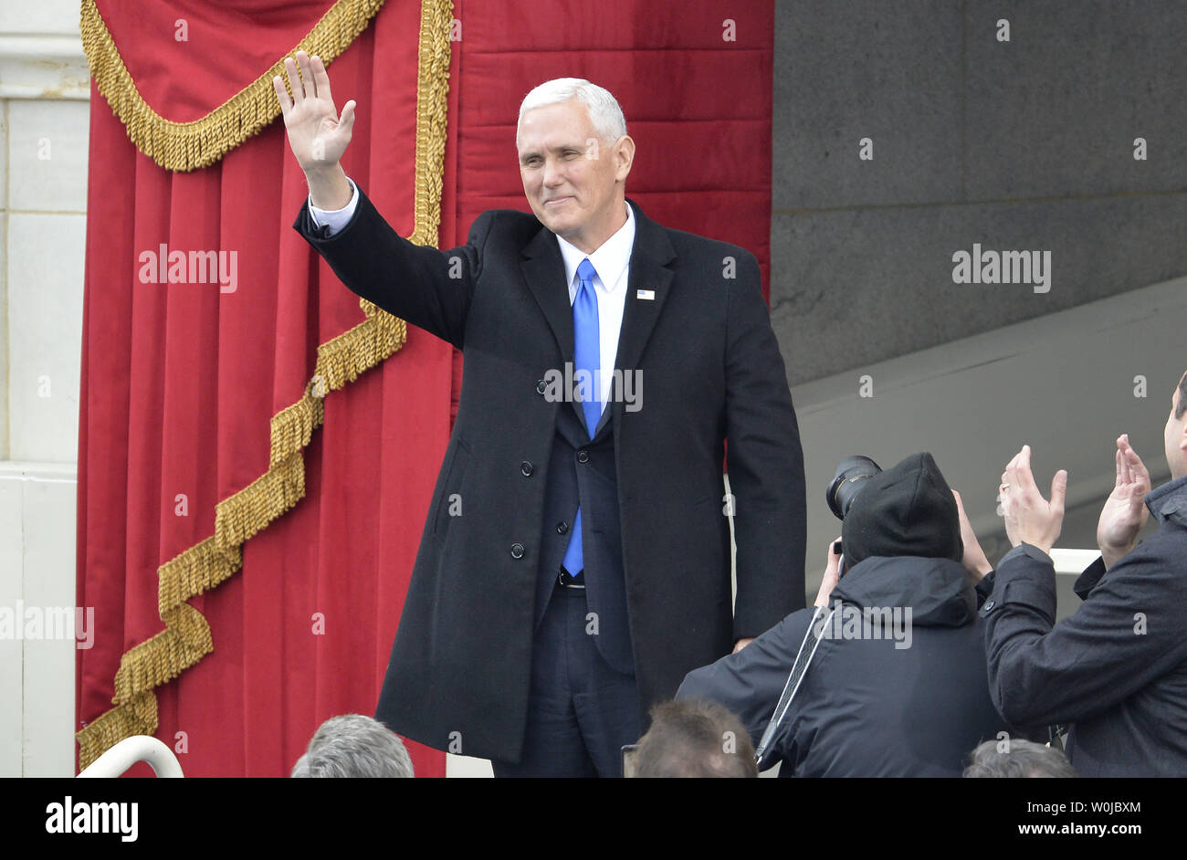 Vice-President elect Mike Pence arrives at the inauguration ceremony at ...