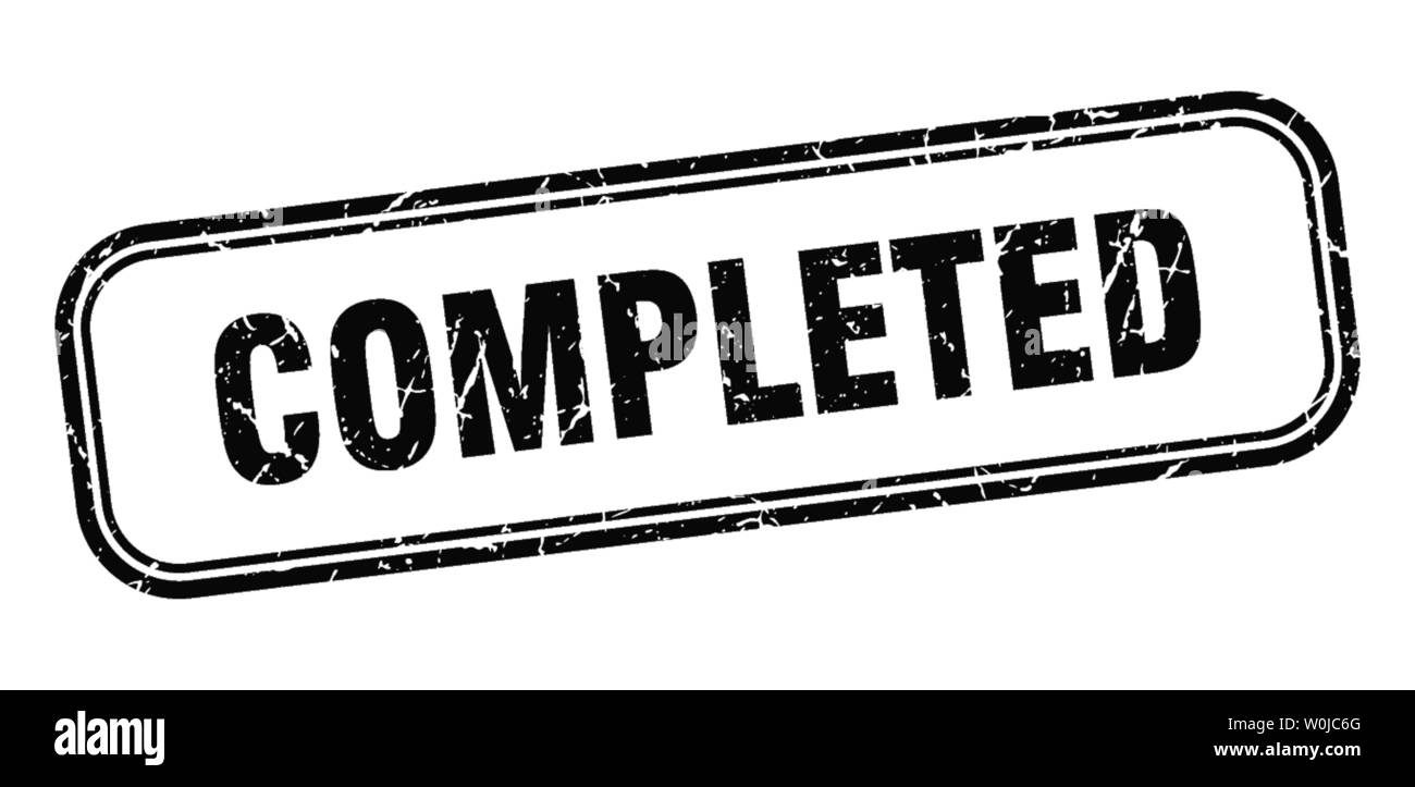 completed stamp. completed square grunge sign. completed Stock Vector ...