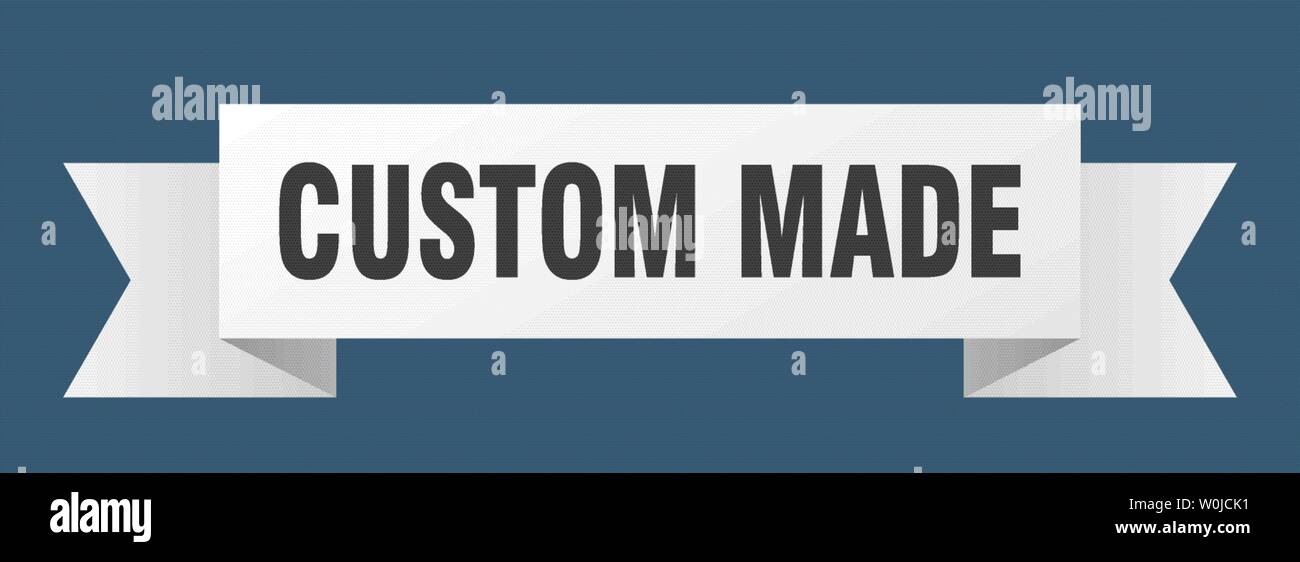 custom made ribbon. custom made isolated sign. custom made banner Stock ...