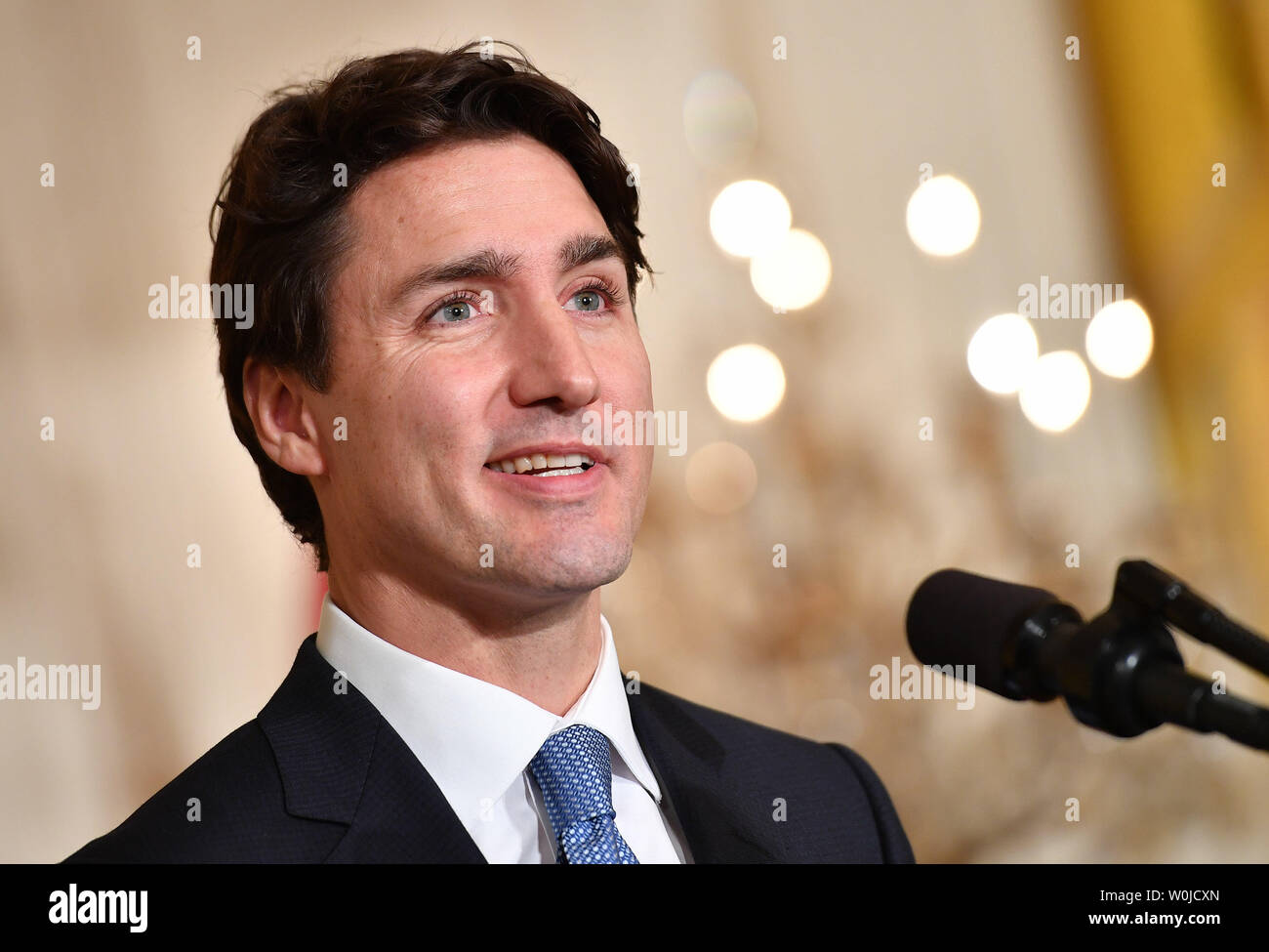 Canadian Prime Minister Justin Trudeau speaks during a joint press ...
