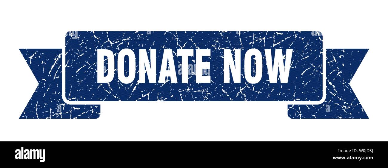 donate now grunge ribbon. donate now sign. donate now banner Stock ...