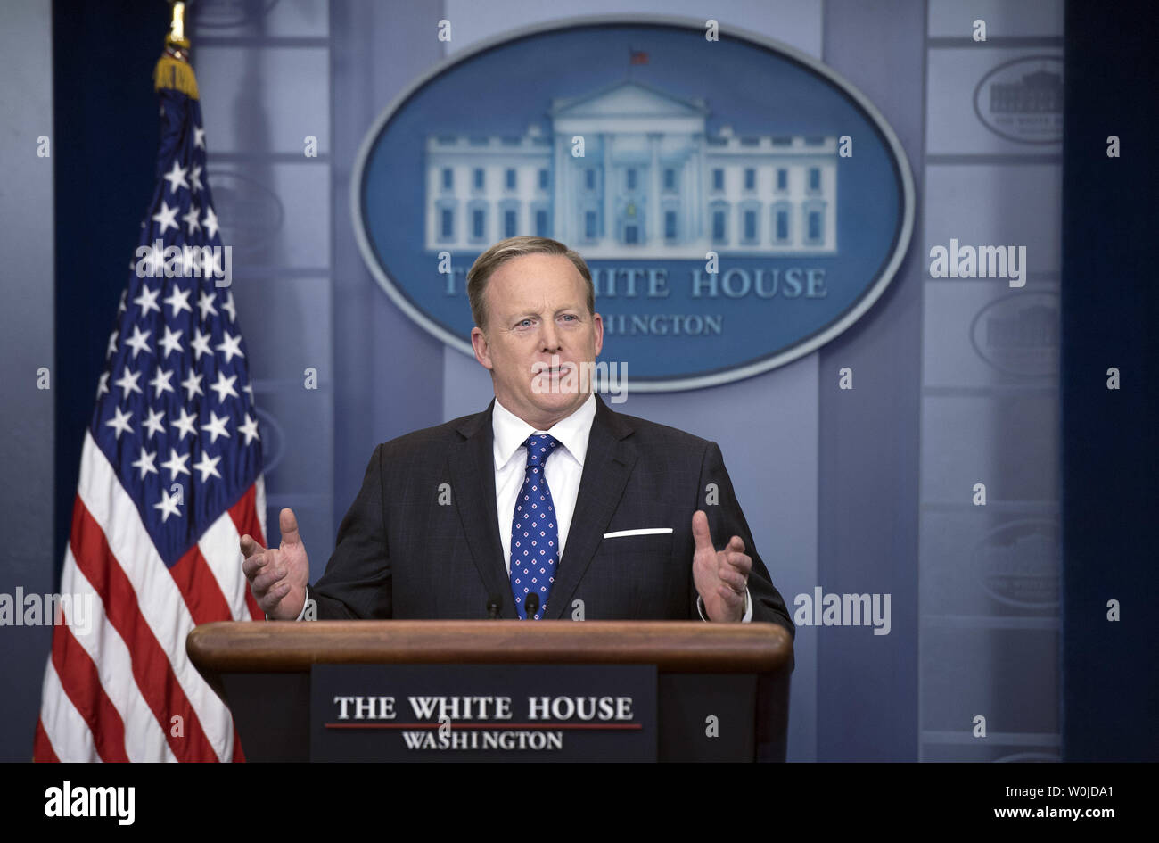 White House Press Secretary Sean Spicer holds the daily press briefing ...