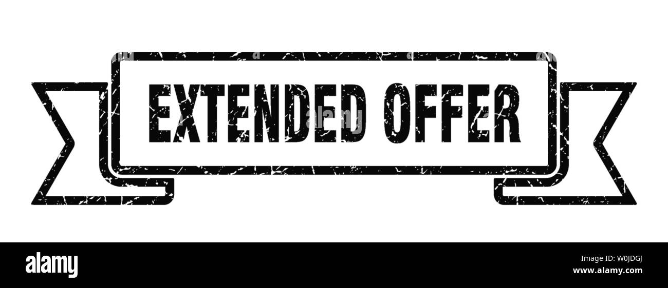 extended offer grunge ribbon. extended offer sign. extended offer ...
