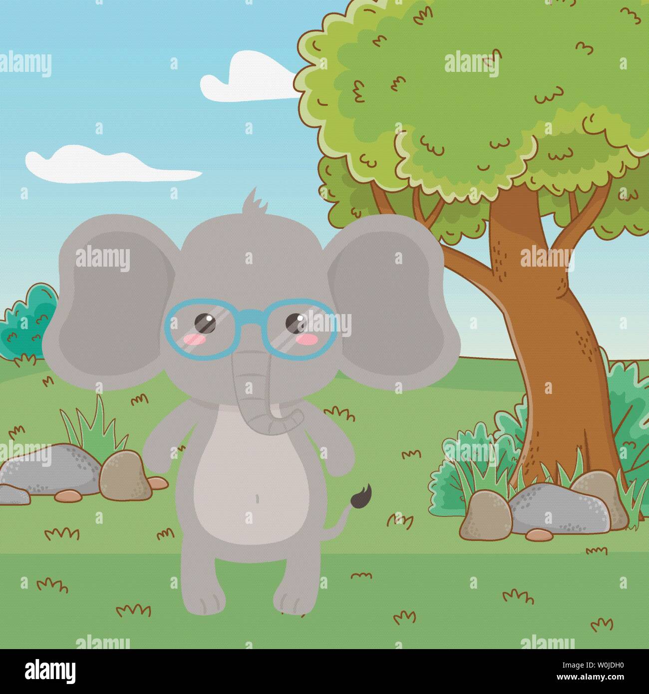 Elephant cartoon design, Animal cute zoo life nature and fauna theme ...