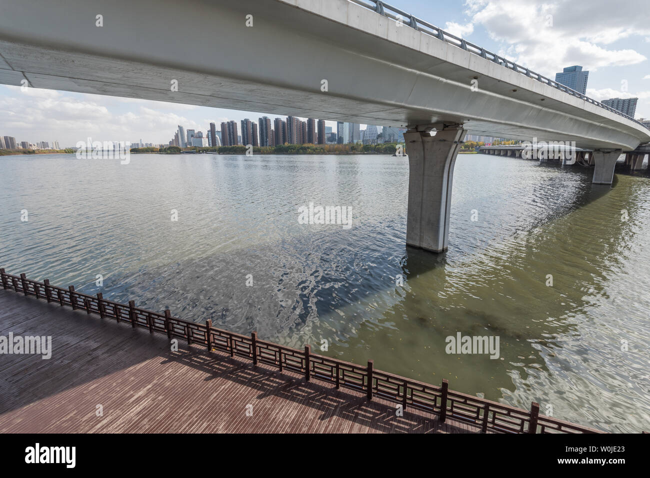 River Bank Road Bridge in Autumn City, Shenyang, China Stock Photo - Alamy