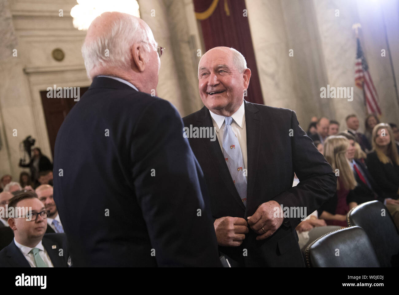 Agriculture Secretary nominee George "Sonny" Perdue talks to Sen ...