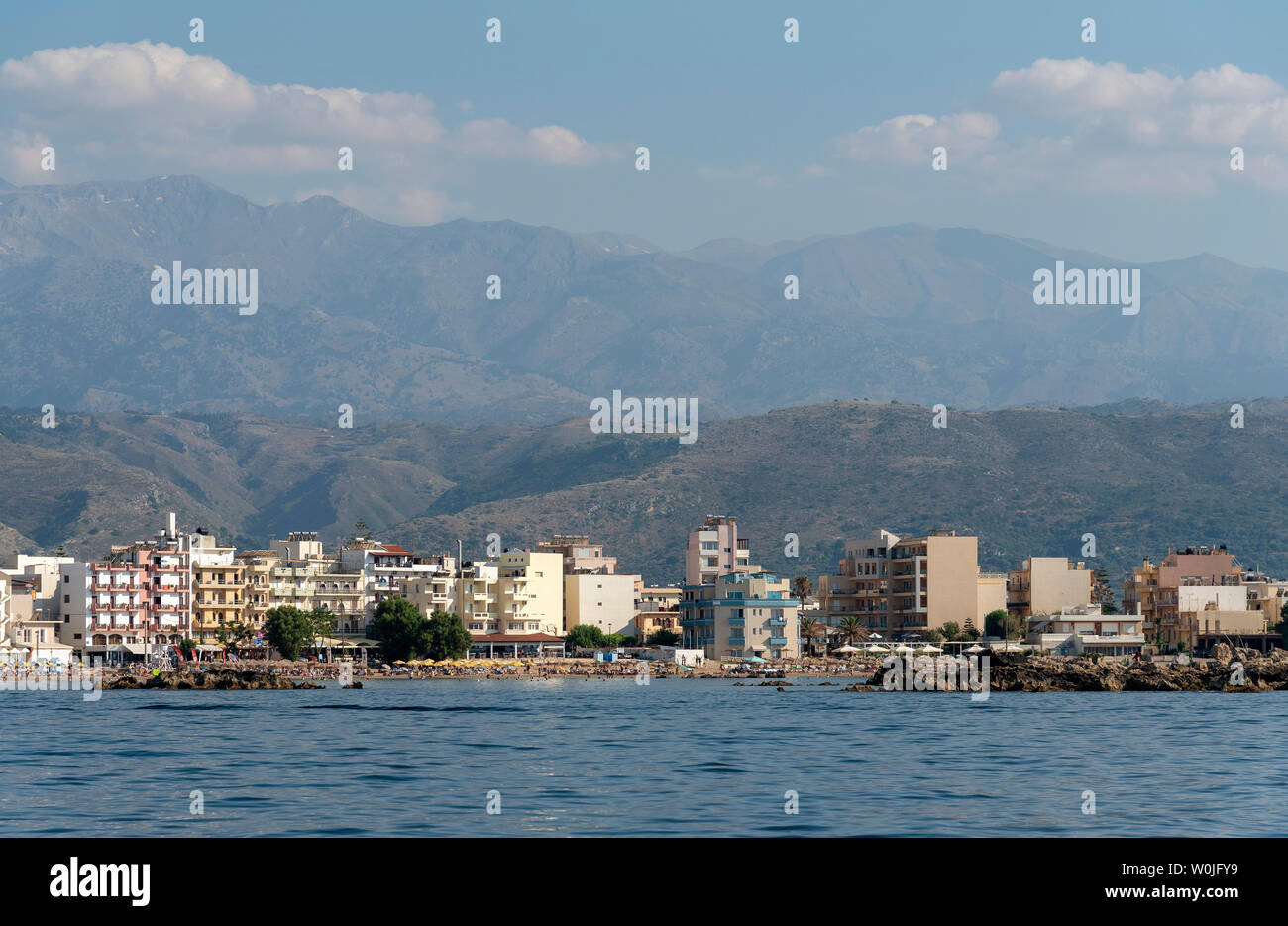 Chania, Crete, Greece. June 2019. The coastal landscape of Chania ...