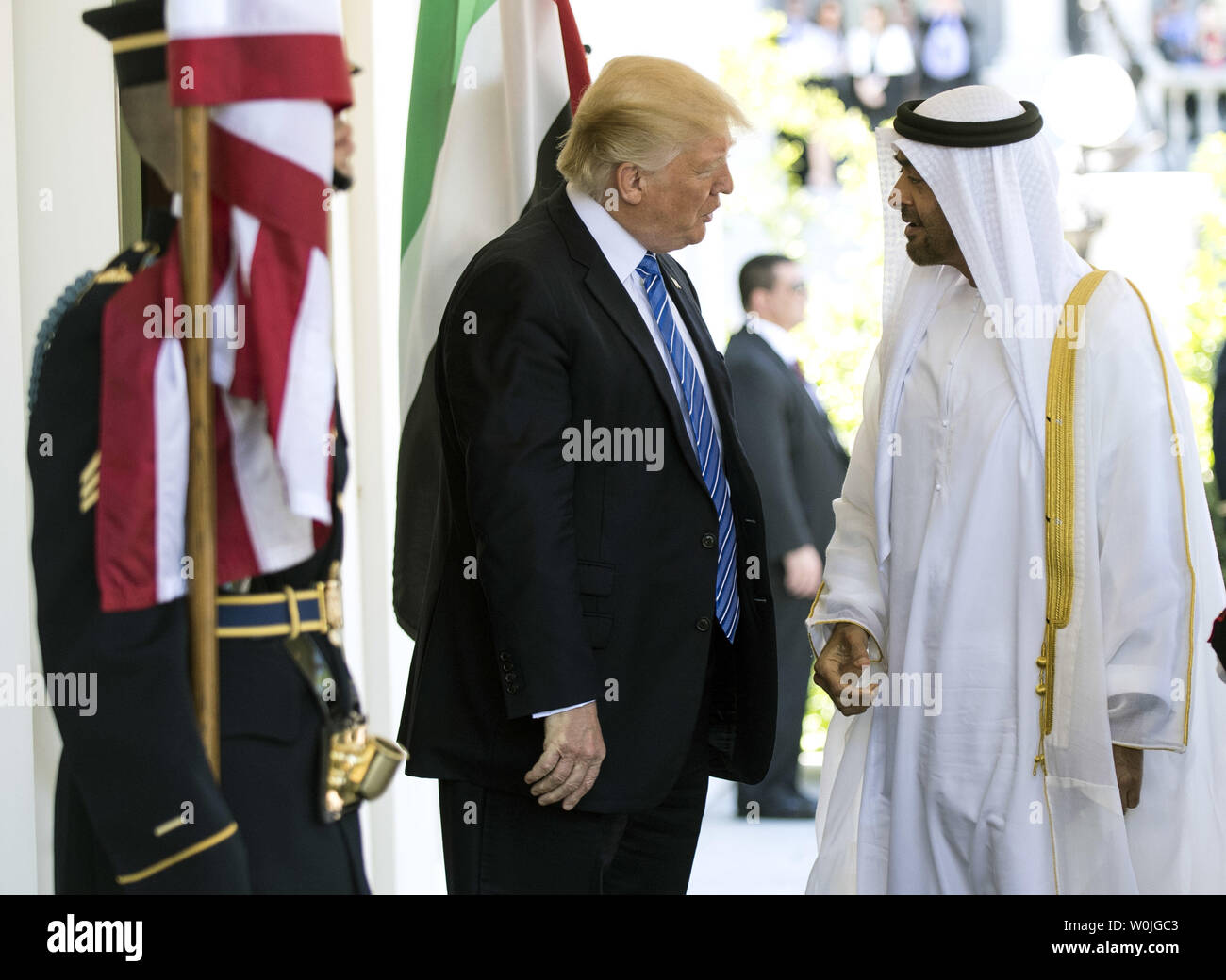 President Donald Trump greets Mohammed bin Zayed Al Nahyan, Crown ...