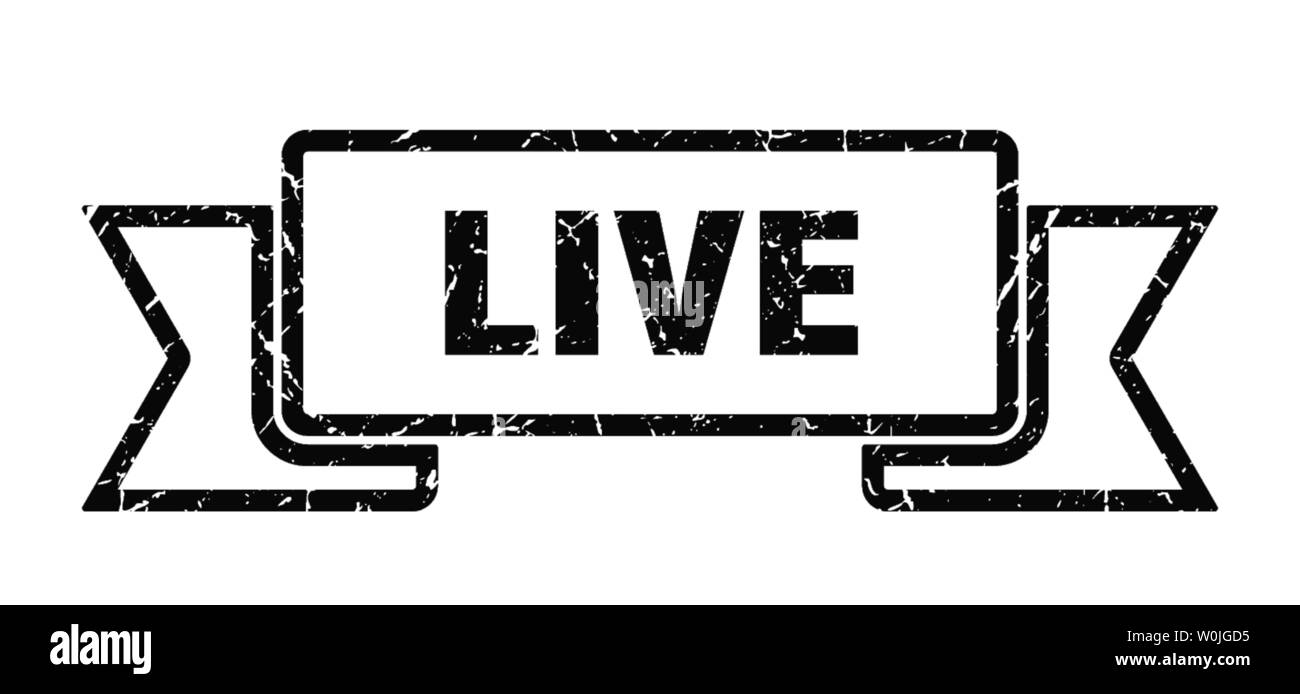 Live sign grunge black Black and White Stock Photos & Images - Alamy