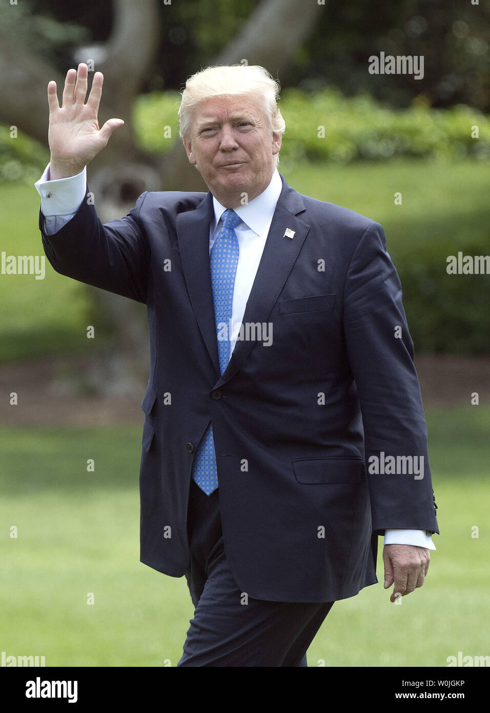 President Donald Trump departs the White House for his first ...