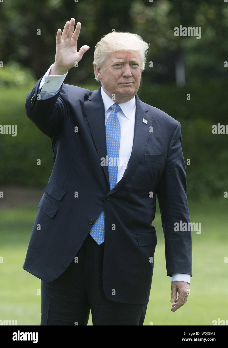 President Donald Trump departs the White House for his first ...