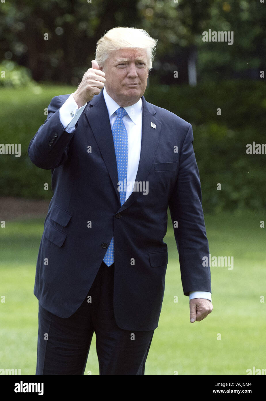 President Donald Trump departs the White House for his first ...