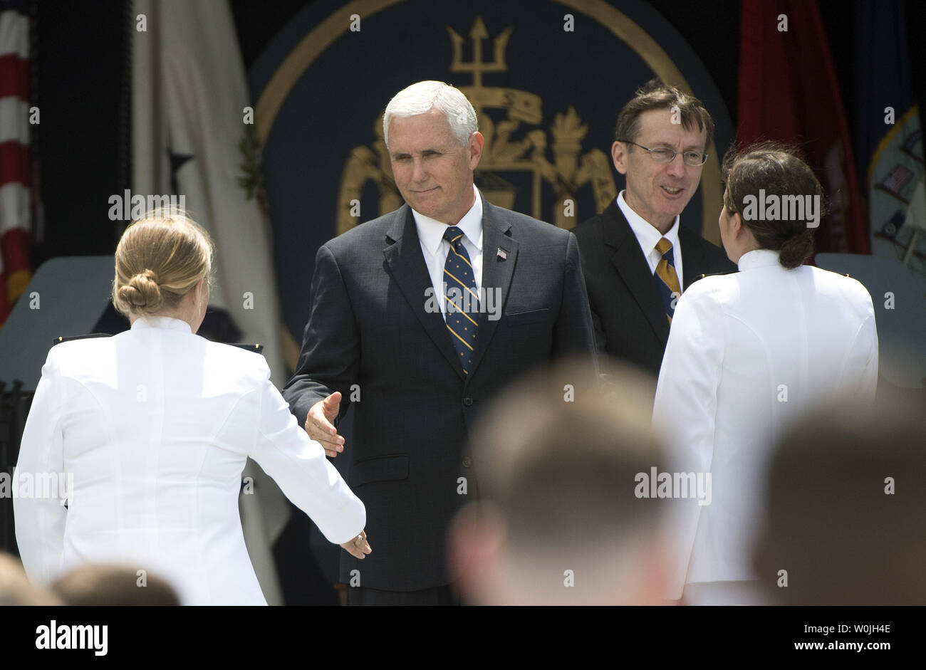 Vice President Mike Pence (center left), joined by Acting Navy ...