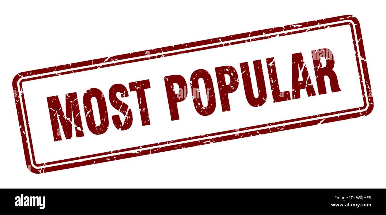 most popular stamp. most popular square grunge sign. most popular Stock ...