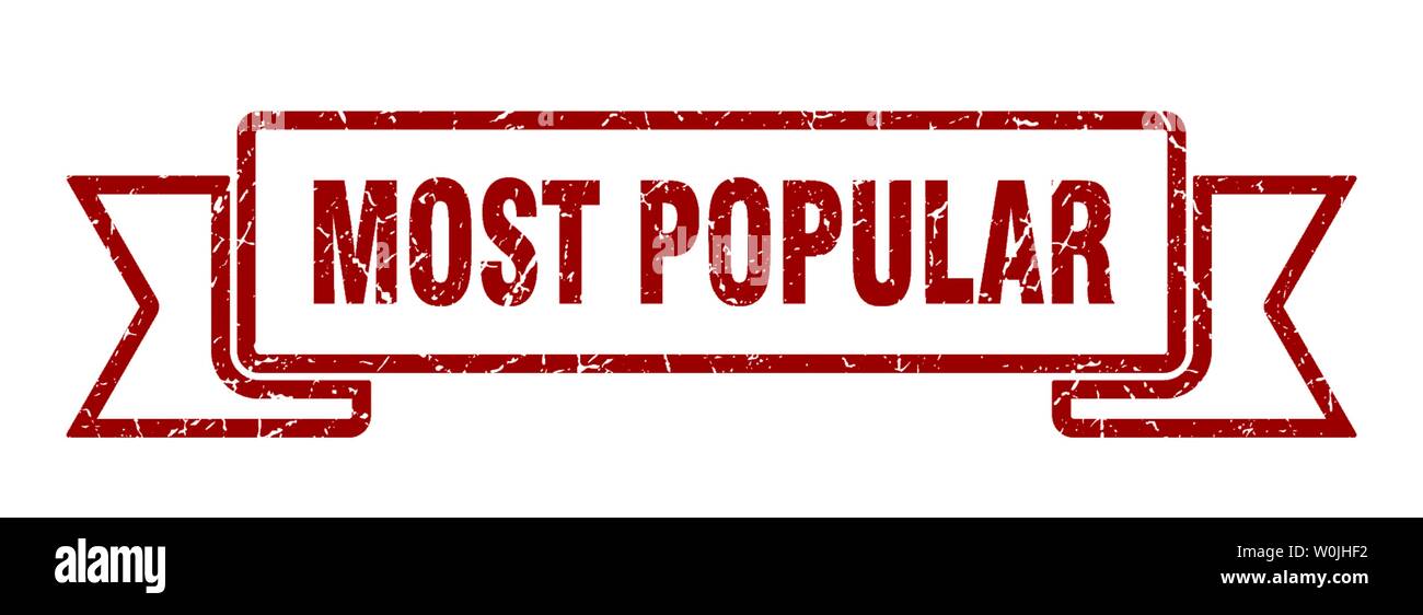 most popular grunge ribbon. most popular sign. most popular banner ...