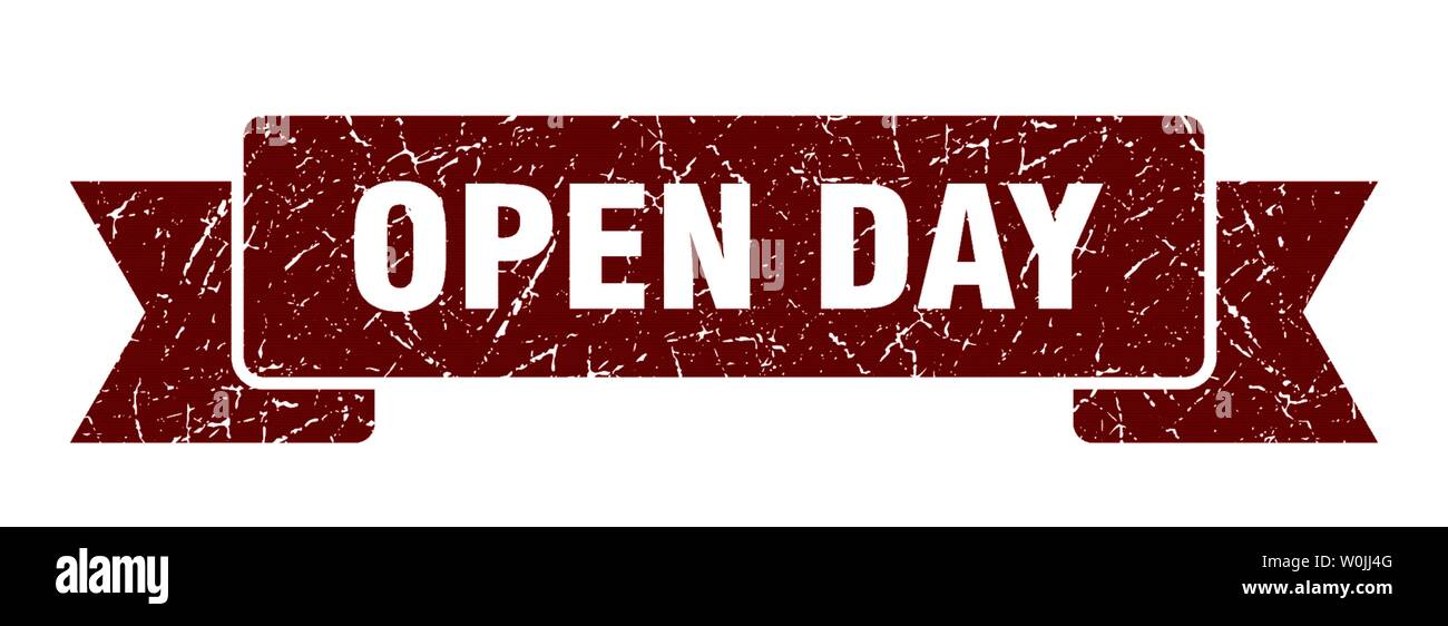 open day grunge ribbon. open day sign. open day banner Stock Vector ...