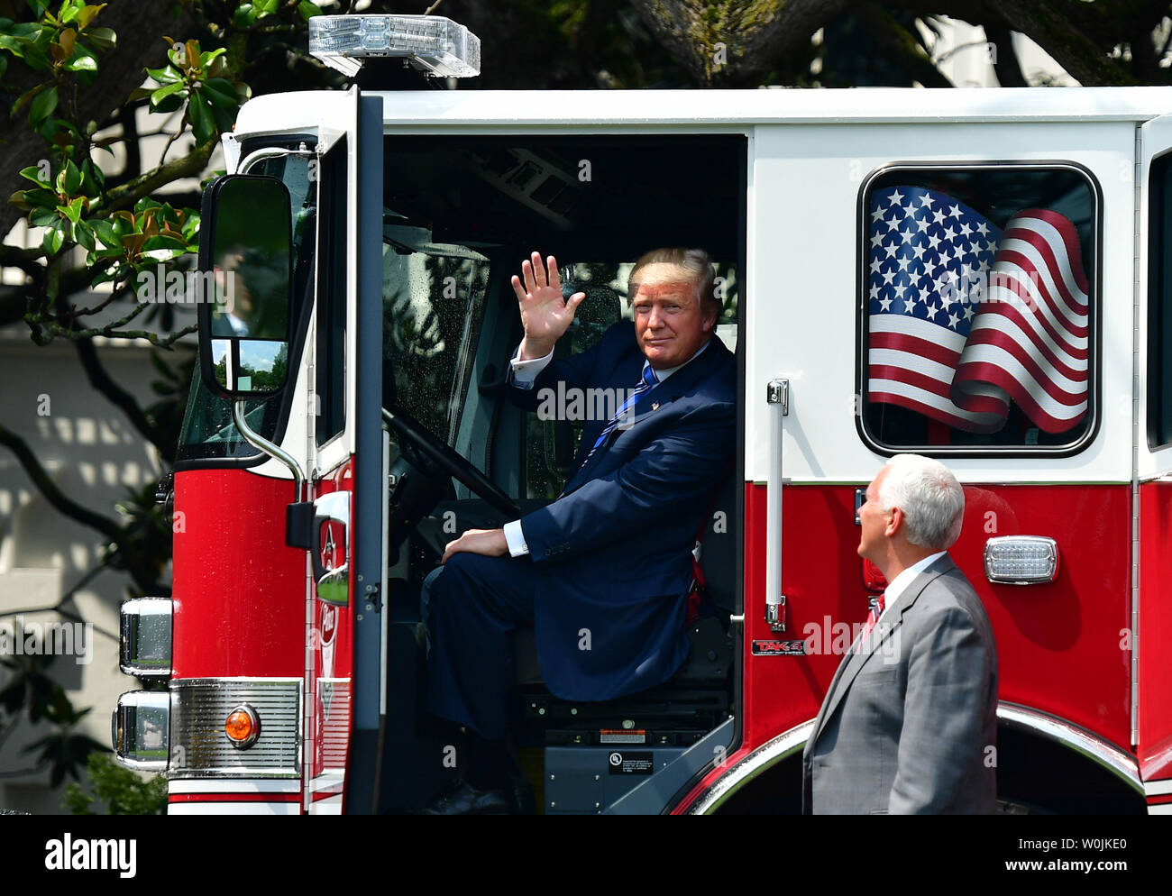 Donald trump pence fire truck hi-res stock photography and images - Alamy