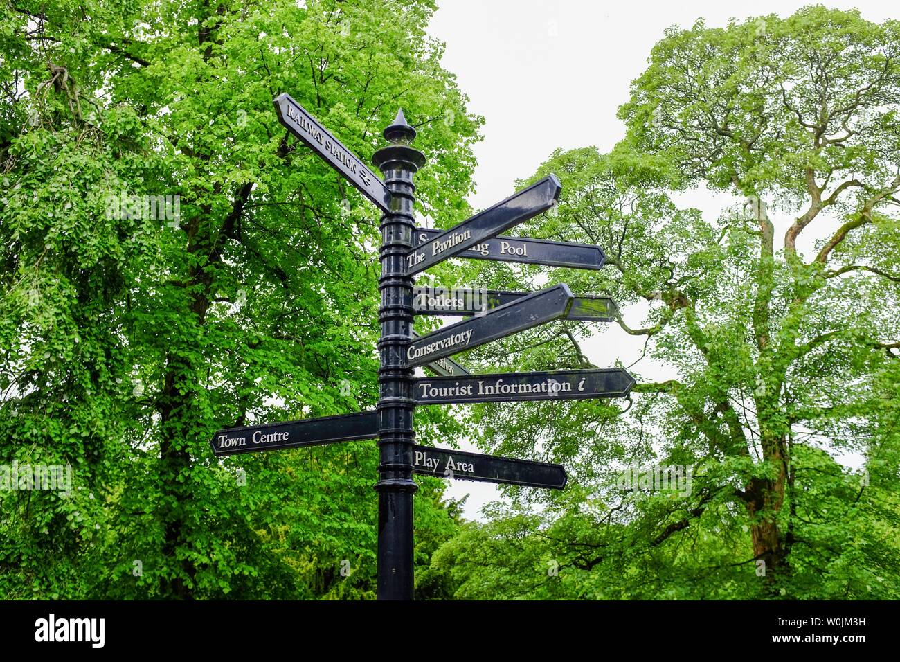 Buxton Derbyshire UK - Tourist information signpost Stock Photo - Alamy