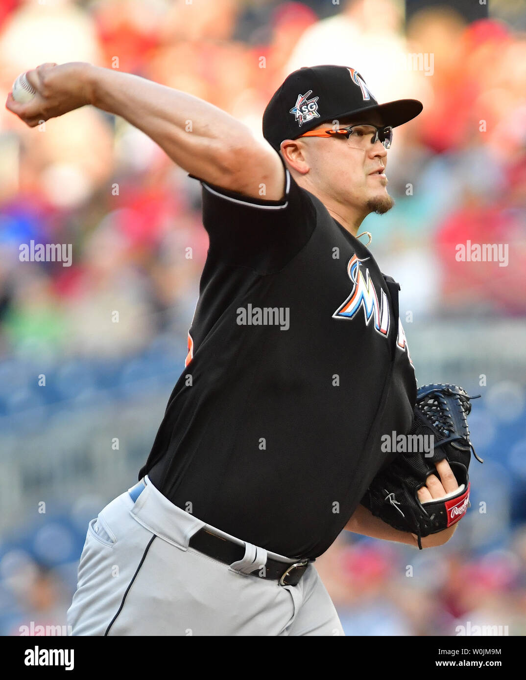 Miami Marlins starting pitcher Vance Worley (45) pitches against the ...