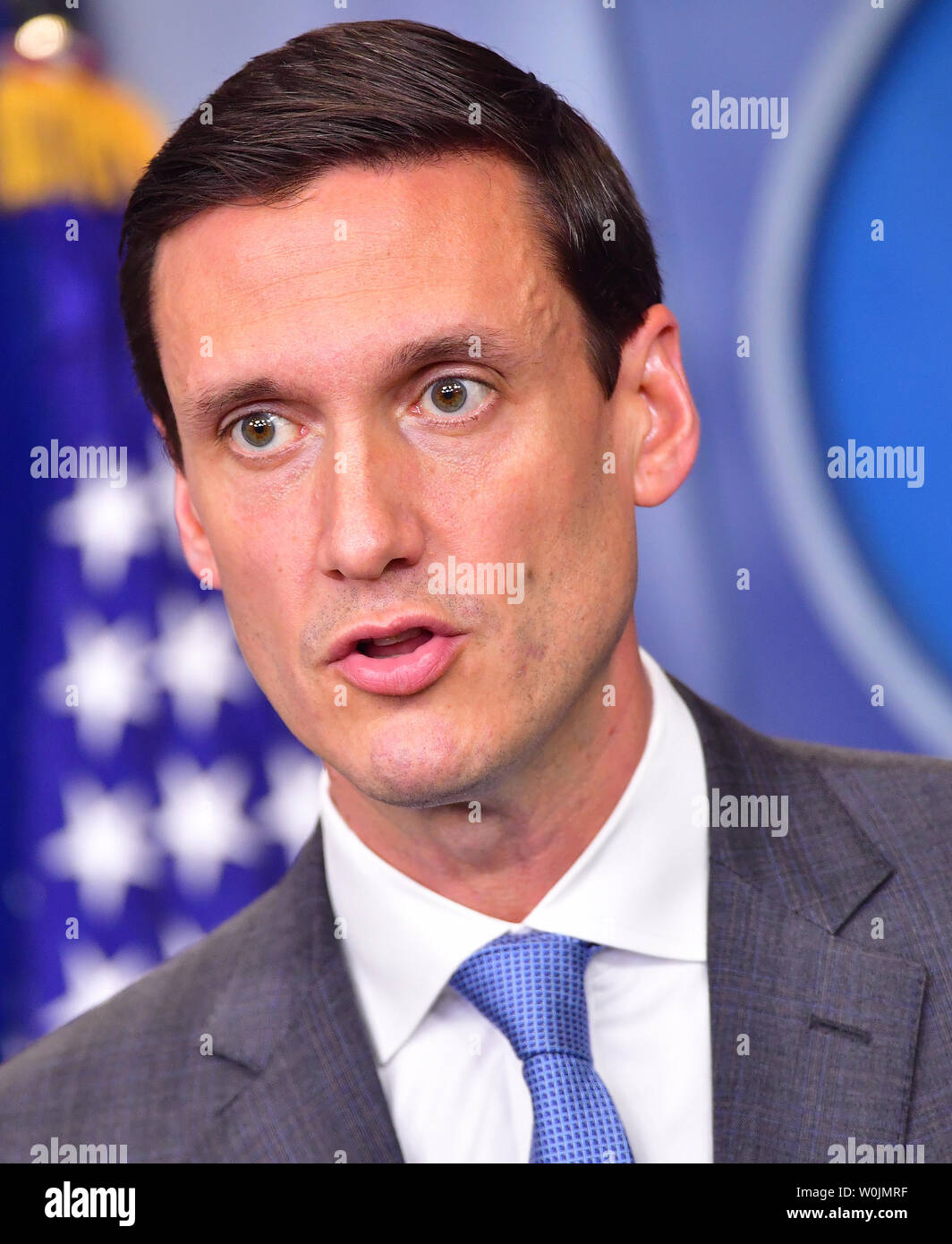 White House Homeland Security Advisor Tom Bossert speaks to the press ...