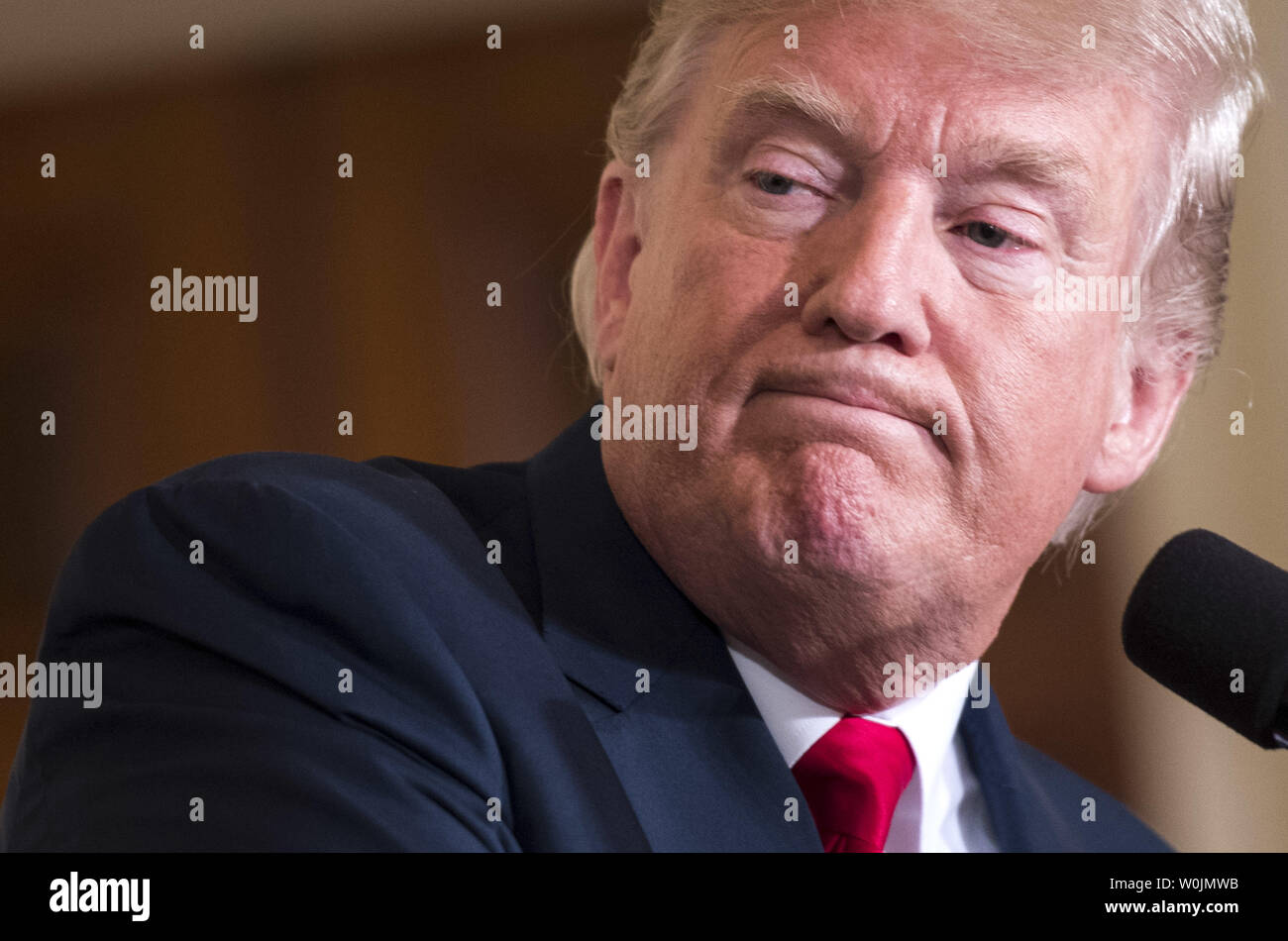 President Donald Trump speaks during a joint press conference with ...