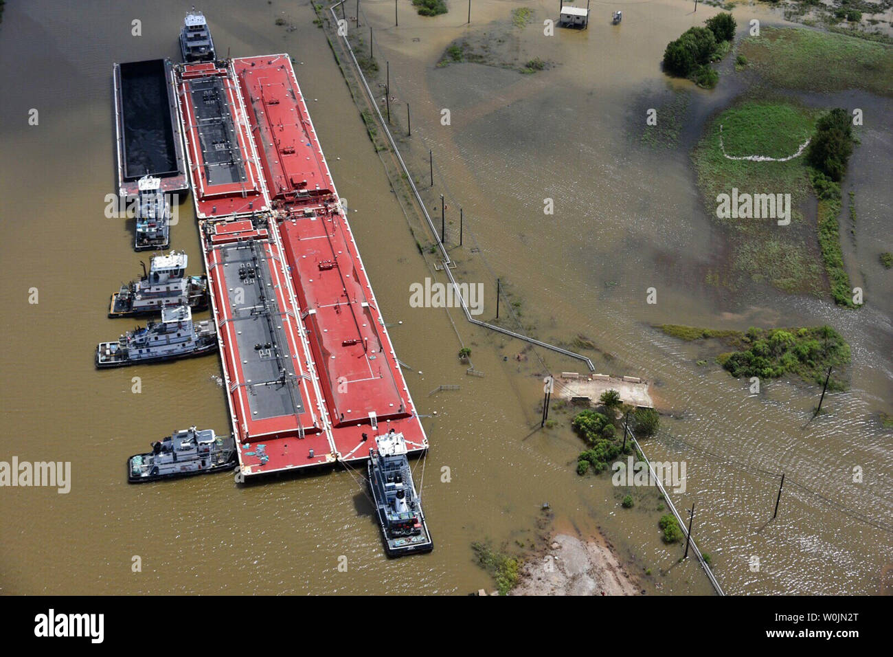 Coast Guard aircrews conduct flyovers to assess the ports of Houston ...