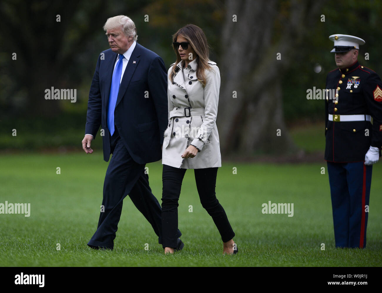 U.S. President Donald Trump and First Lady Melania Trump arrive at the ...