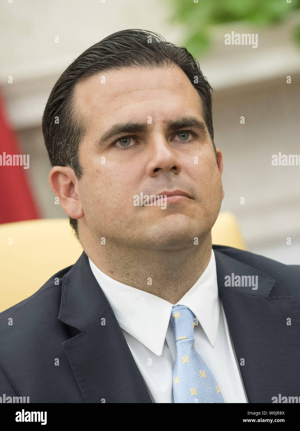 Governor Ricardo Rossello of Puerto Rico is seen during a meeting with ...
