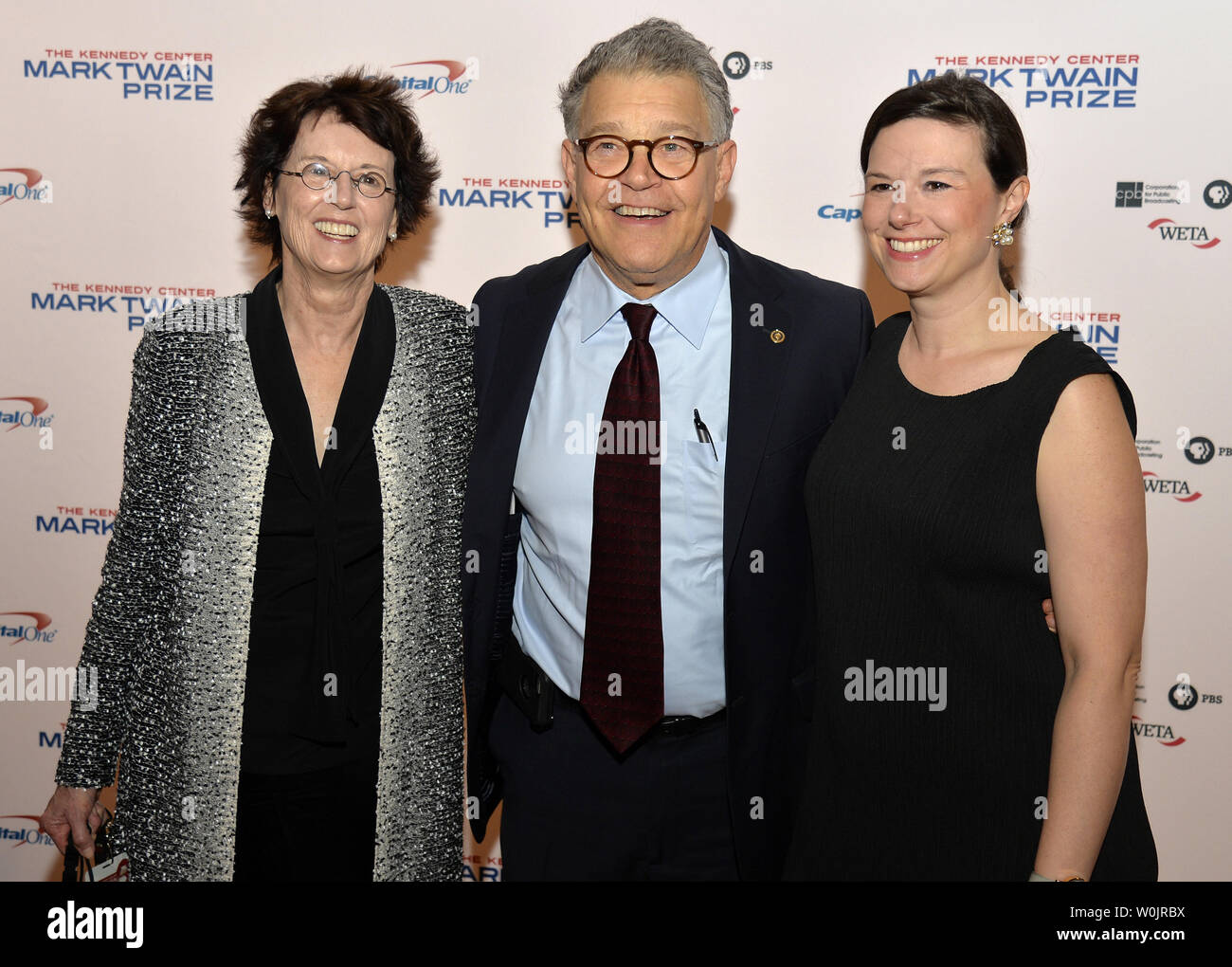 Sen. Al Franken of Minnesota (C) arrives with his wife Frani (L) and ...