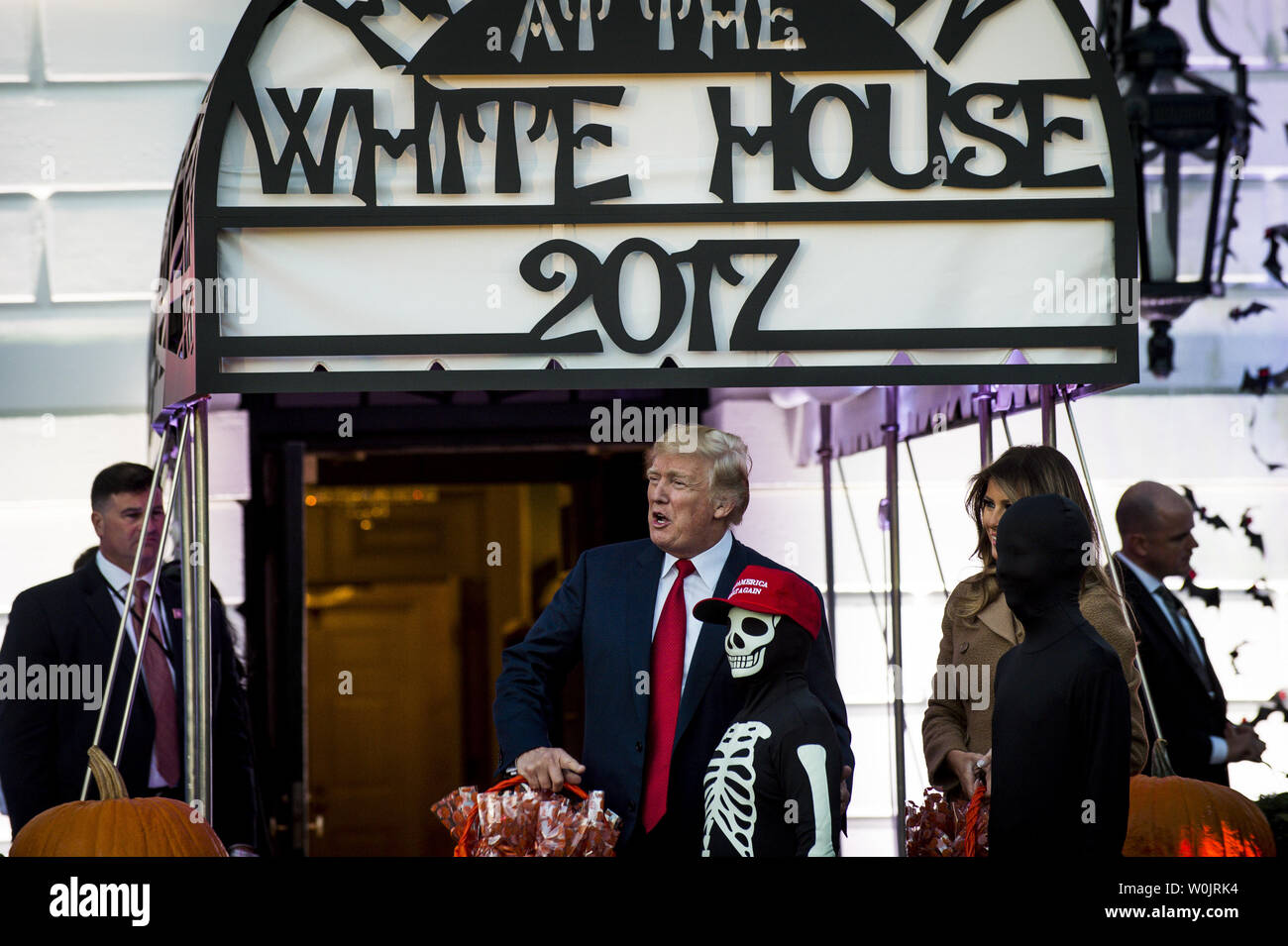 President Donald Trump and first lady Melania Trump celebrate Halloween ...