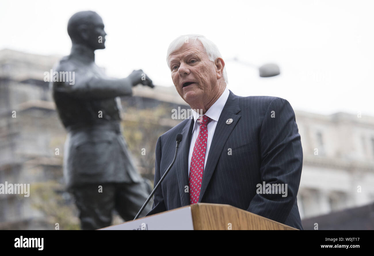 Chair of the WWI Centennial Commission Terry Hamby delivers remarks at ...