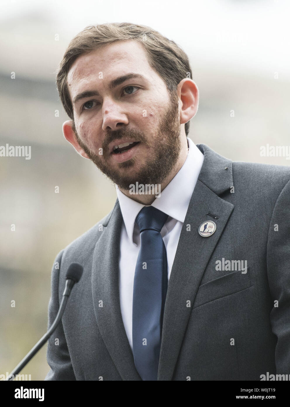 Joseph Weishaar, architect of the World War I Memorial, delivers ...