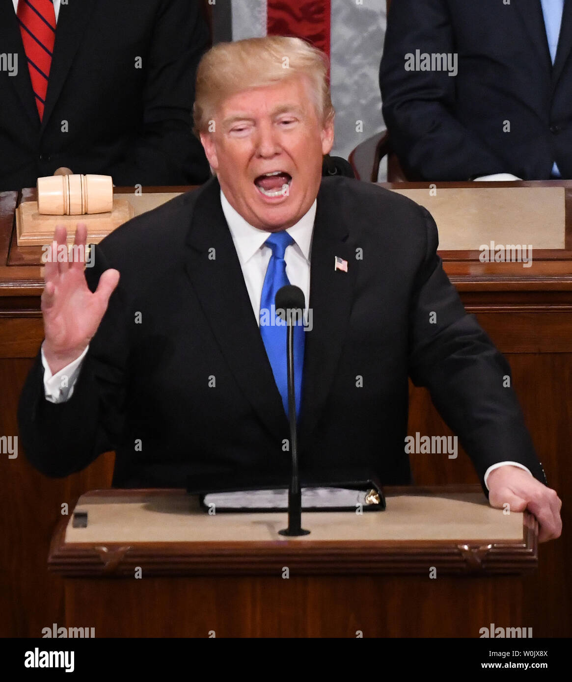 President Donald Trump delivers his State of the Union address to a ...
