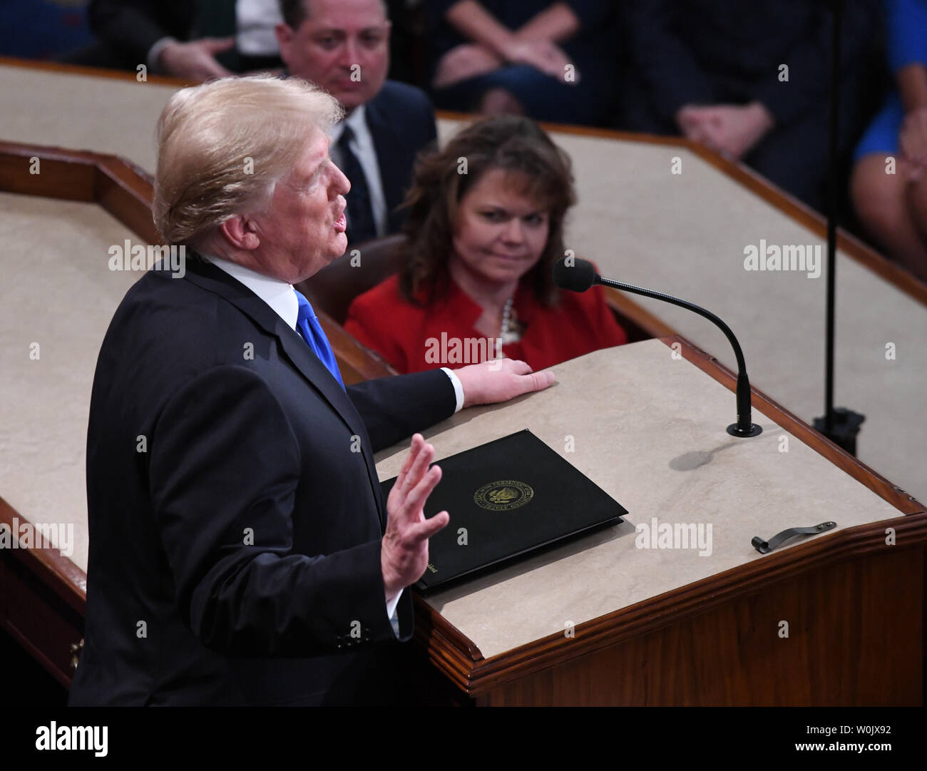 President Donald Trump delivers his State of the Union address to a ...