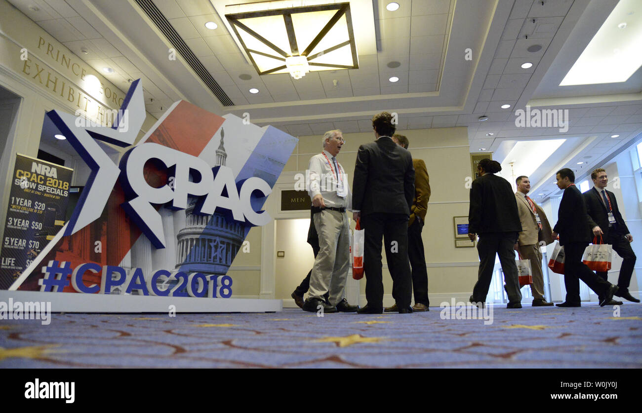 Guests walk the concourse at the Conservative Political Action ...