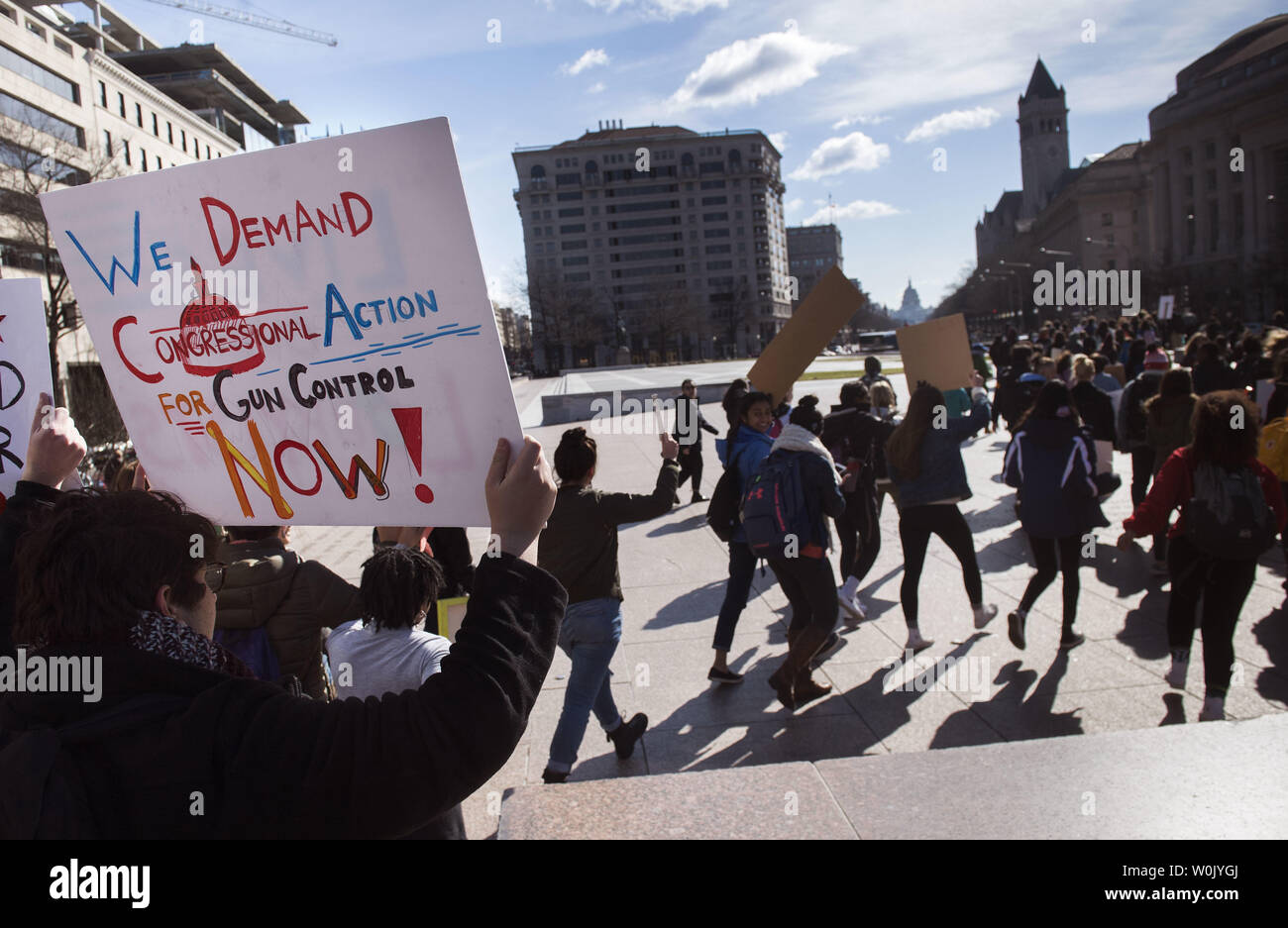 Local area students march to Capitol Hill as they participate in the ...