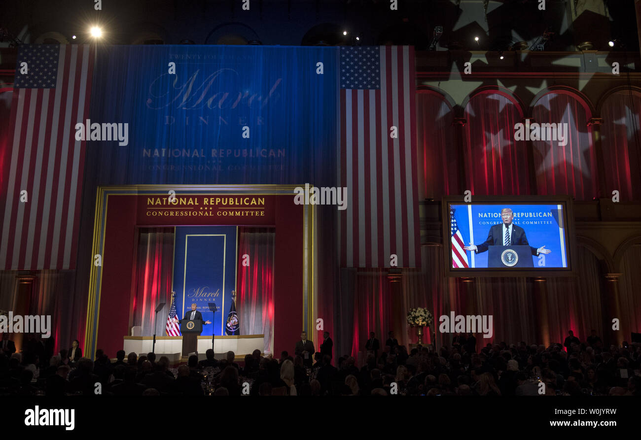 President Donald Trump delivers remarks at the National Republican ...