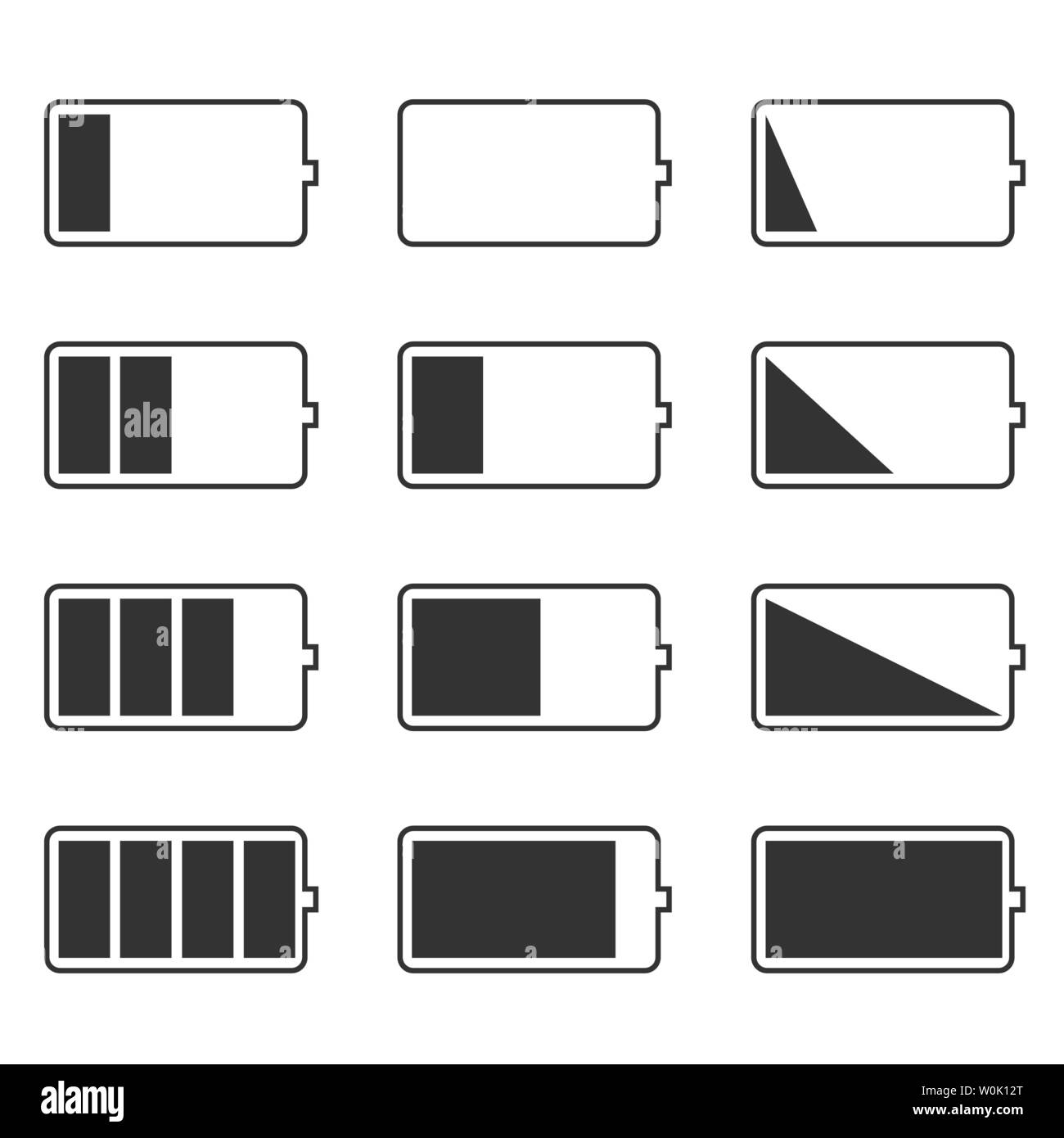 Battery icon set, energy level signs Vector illustration Stock Vector ...