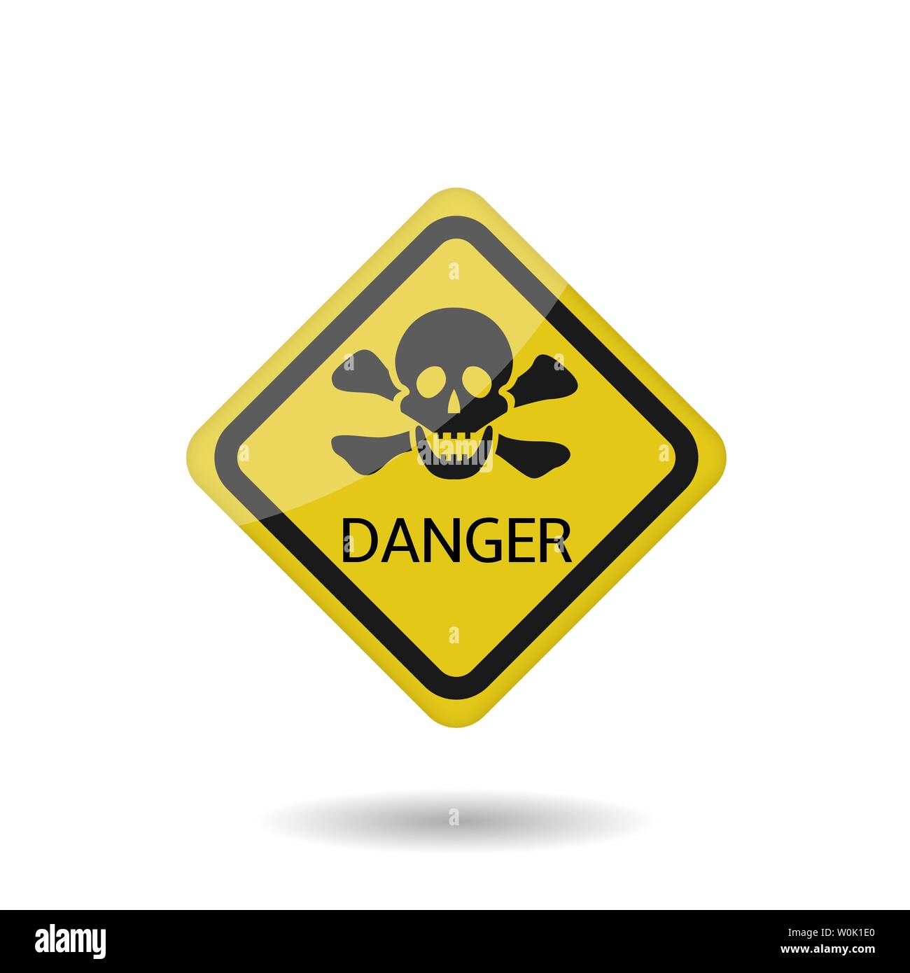Danger toxic skull yellow sign hi-res stock photography and images - Alamy