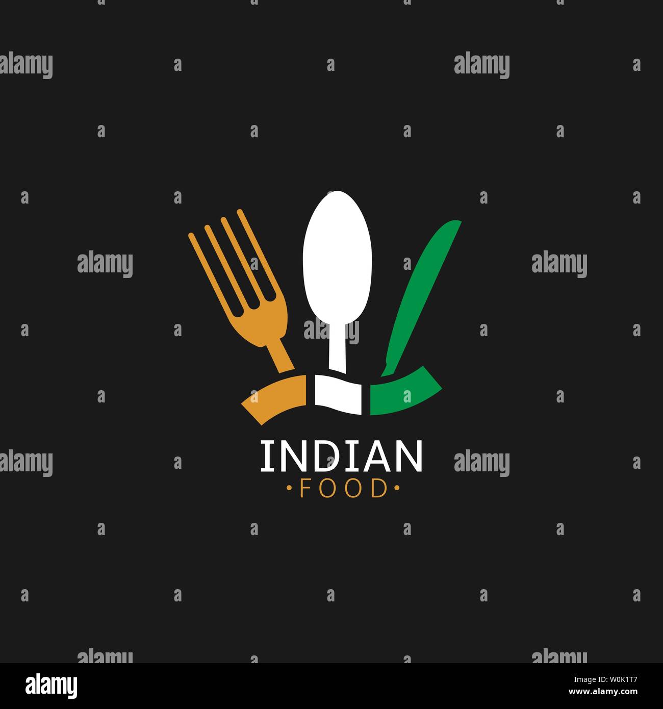 Indian food icon. Indian flag symbol Spoon fork and knife icons Stock ...