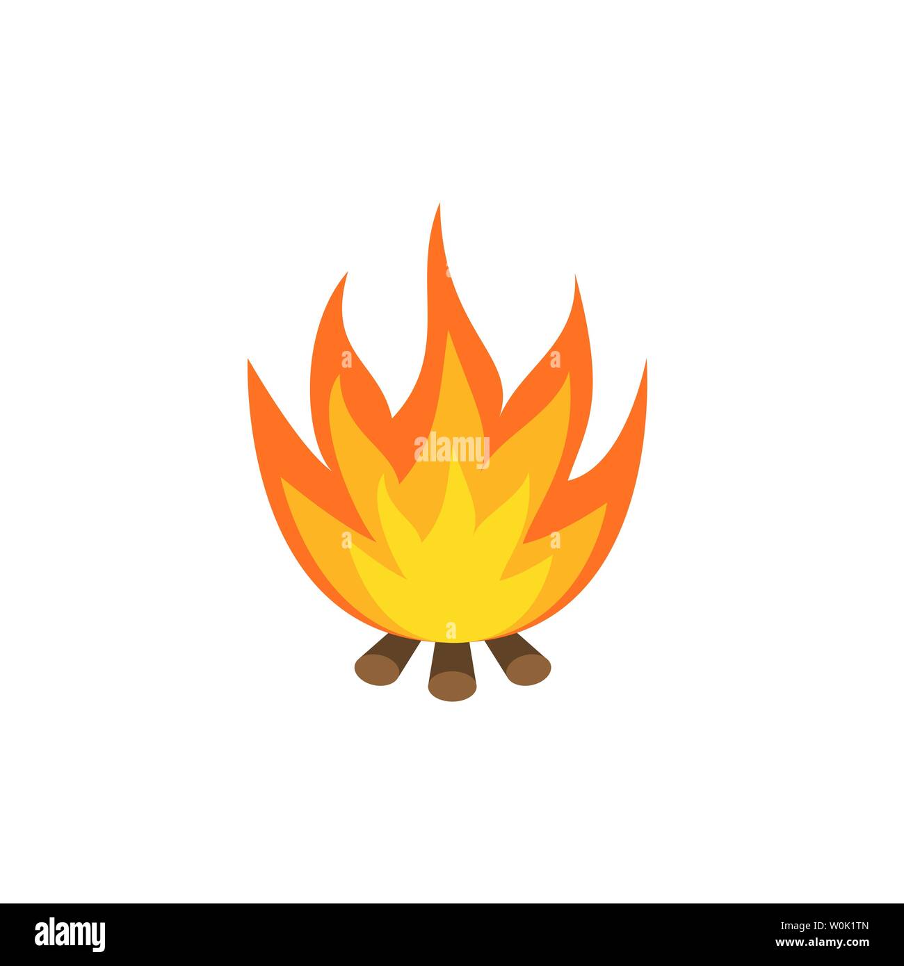 Camping fire icon. Flame sign, Vector illustration Stock Vector Image ...