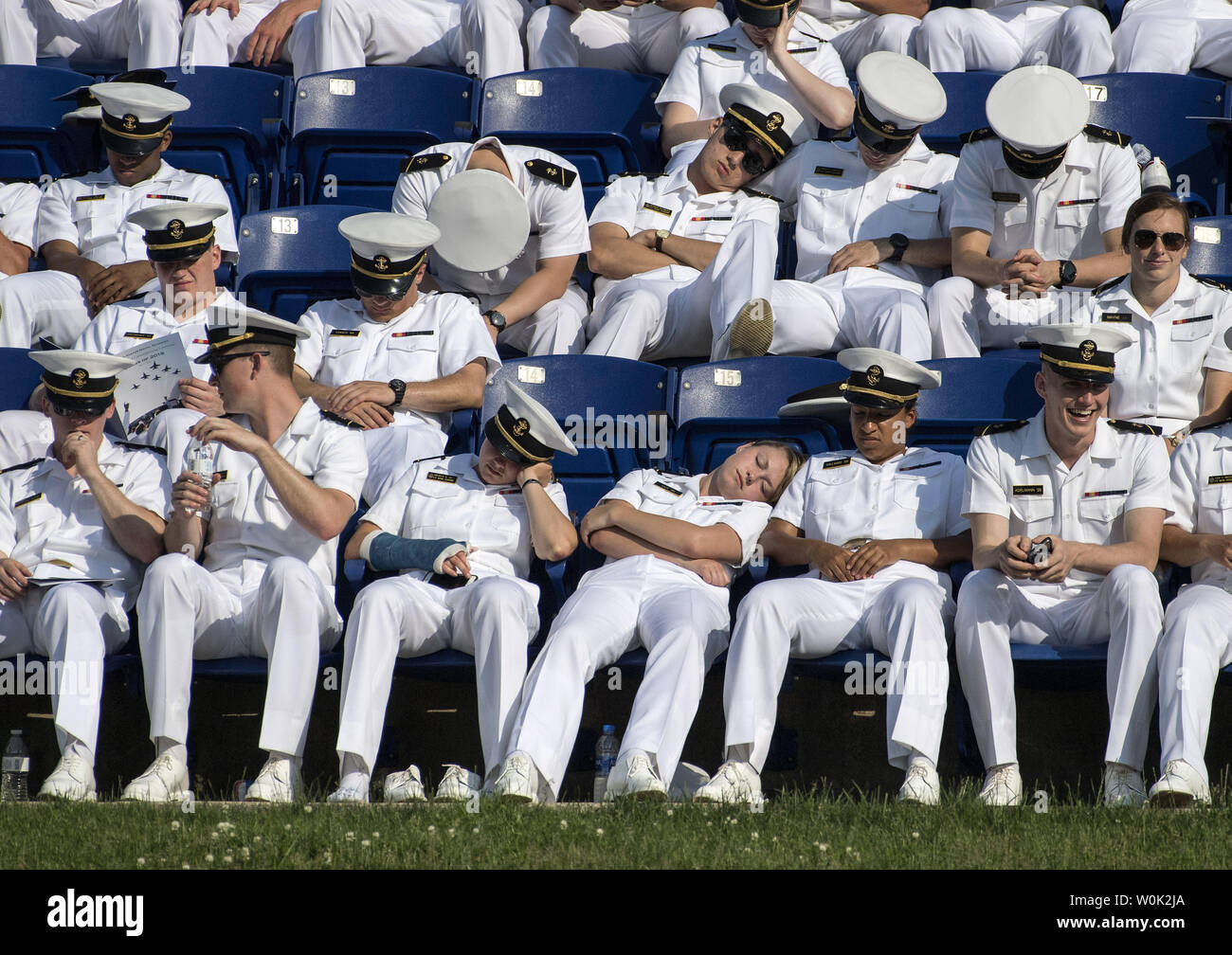 Naval Academy Midshipmen wait for the start of the U.S. Naval Academy ...