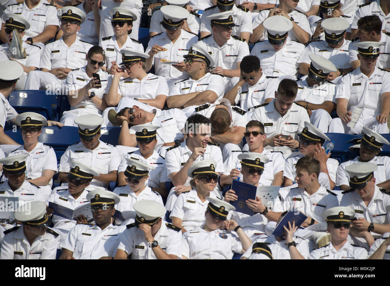 Naval Academy Midshipmen wait for the start of the U.S. Naval Academy ...